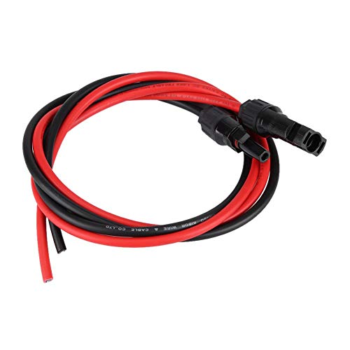 Solar PV Cable Extension Cords 2.5mm Pair of Solar Panel Wire Male & Female Connectors Red & Black 3.5 FT DC1000V 30A