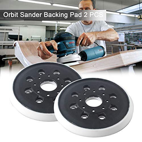 5”ROS20vs Replacement Sanding Pad Compatible with Bosch RS035, 8 Hole Hard Hook-&-Loop Sander Backing Pad Fits ROS10 ROS20VS ROS20VSC ROS20 Pack of 2 (2)