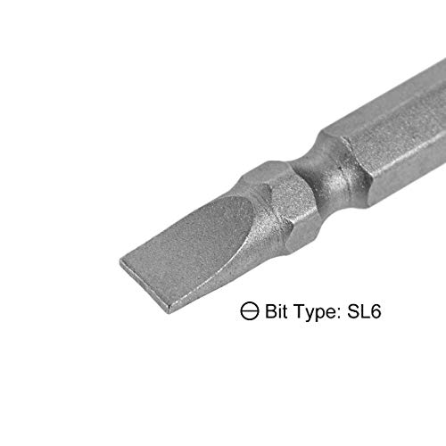 uxcell 2 Pcs PH2/SL6 Magnetic Double Ended Screwdriver Bits, 1/4 Inch Hex Shank 2.56-inch Length S2 Power Tool