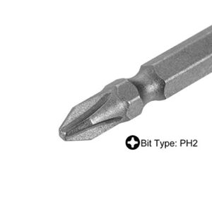 uxcell 2 Pcs PH2/SL6 Magnetic Double Ended Screwdriver Bits, 1/4 Inch Hex Shank 2.56-inch Length S2 Power Tool