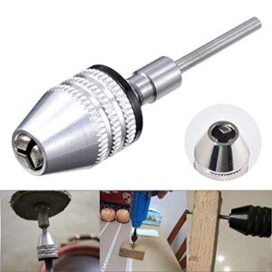 KATUR Keyless Drill Chuck Quick Change Adapter Converter 2.35mm Round Shank 0.3-3.4mm Clamping Range Drill Adapter Mini 3-Jaw Drill Chuck Screwdriver Adapter