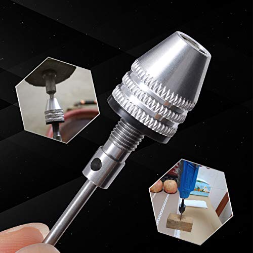 KATUR Keyless Drill Chuck Quick Change Adapter Converter 2.35mm Round Shank 0.3-3.4mm Clamping Range Drill Adapter Mini 3-Jaw Drill Chuck Screwdriver Adapter