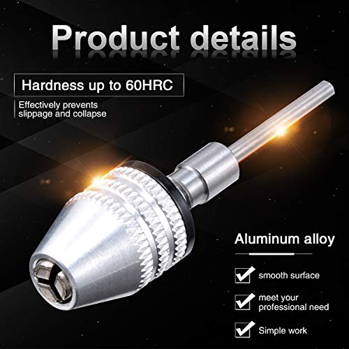 KATUR Keyless Drill Chuck Quick Change Adapter Converter 2.35mm Round Shank 0.3-3.4mm Clamping Range Drill Adapter Mini 3-Jaw Drill Chuck Screwdriver Adapter