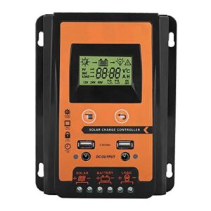 delaman solar charge controller, 30 amp 12v/24v dc input mppt with lcd display solar panel regulator