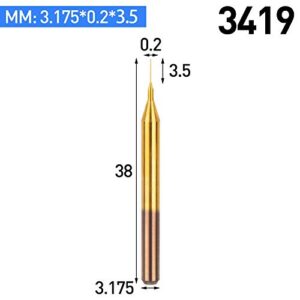 10Pcs 0.2mm Tip Micro Drill Bits 1/8 Inch Shank TiN Coated Carbide PCB Drill Bits