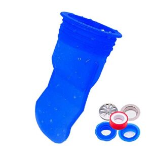 shower floor drain backflow preventer, waterless trap seal, one way drain valve sewer core (1.72-2 inch, blue)