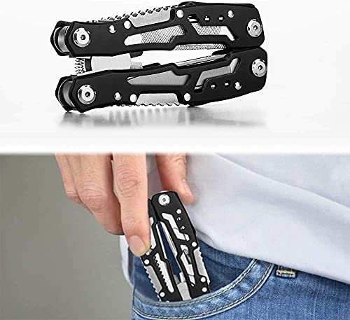 14-In-1 Multitool with Safety Locking, Professional Stainless Steel Multitool Pliers Pocket Knife, Bottle Opener, Screwdriver with Nylon Sheath ，Apply to Survival,Camping, Hunting and Hiking