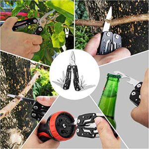 14-In-1 Multitool with Safety Locking, Professional Stainless Steel Multitool Pliers Pocket Knife, Bottle Opener, Screwdriver with Nylon Sheath ，Apply to Survival,Camping, Hunting and Hiking