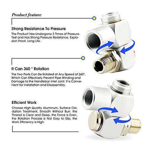 TAILONZ PNEUMATIC 4Pcs 1/4 Inch Air Tool Swivel Fitting 360 Degree Swivel Air Hose Connector Industrial Swivel Portable Air Tool Adapter