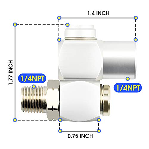 TAILONZ PNEUMATIC 4Pcs 1/4 Inch Air Tool Swivel Fitting 360 Degree Swivel Air Hose Connector Industrial Swivel Portable Air Tool Adapter