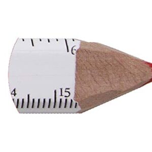 RevMark Carpenter Pencil 24 Pack White with Red Lead and Printed Ruler, Made in The USA. Quality Cedar Wood for Carpenters, Construction Workers, Woodworkers, Framers. Medium Lead Bulk Lumber Pencils