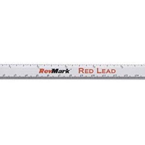 RevMark Carpenter Pencil 24 Pack White with Red Lead and Printed Ruler, Made in The USA. Quality Cedar Wood for Carpenters, Construction Workers, Woodworkers, Framers. Medium Lead Bulk Lumber Pencils