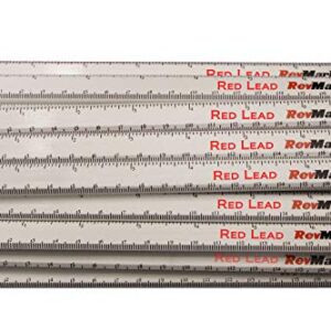 RevMark Carpenter Pencil 24 Pack White with Red Lead and Printed Ruler, Made in The USA. Quality Cedar Wood for Carpenters, Construction Workers, Woodworkers, Framers. Medium Lead Bulk Lumber Pencils