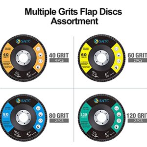 S SATC Abrasive Wheels & Discs 4-1 2 Inch Flap Disc 10 PCS 4.5" x 7/8" 40 60 80 120 Grit Fast Cutting Speed Zirconia Alumina Grinding Disc for Angle Grinder Type #29