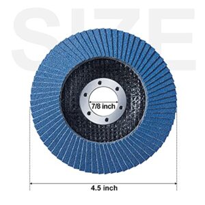 S SATC Abrasive Wheels & Discs 4-1 2 Inch Flap Disc 10 PCS 4.5" x 7/8" 40 60 80 120 Grit Fast Cutting Speed Zirconia Alumina Grinding Disc for Angle Grinder Type #29