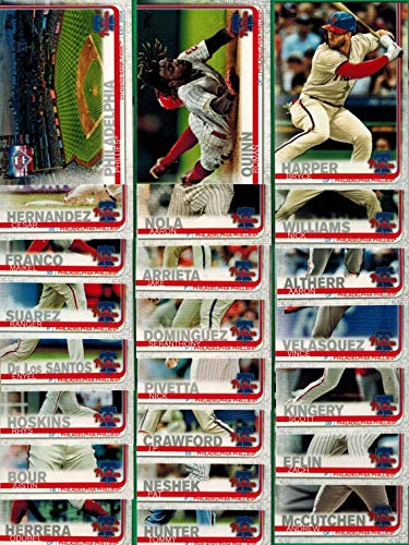 Philadelphia Phillies 2019 Topps Complete Mint Hand Collated 23 Card Team Set with Bryce Harper and Rhys Hoskins Plus