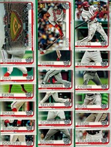 washington nationals 2019 topps complete mint hand collated 19 card team set with stephen strasburg, juan soto and max scherzer plus