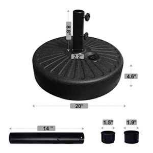 EliteShade Umbrella Base Water Filled Stand Market Patio Outdoor Heavy Duty Umbrella Holder(Black)