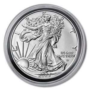 2023 1 oz American Eagle Silver Bullion Coin Brilliant Uncirculated in Capsule with Luxury LED Lighted Presentation Box and a Certificate of Authenticity $1 BU