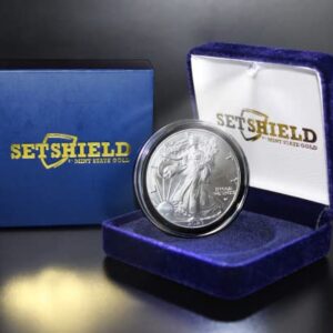 2023 1 oz American Eagle Silver Bullion Coin Brilliant Uncirculated in Capsule with Luxury LED Lighted Presentation Box and a Certificate of Authenticity $1 BU