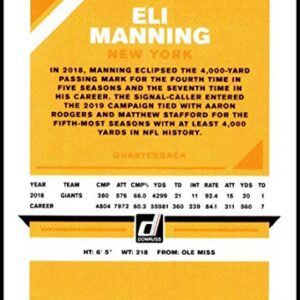 2019 Donruss #178 Eli Manning NM-MT New York Giants Officially Licensed NFL Trading Card