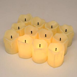 YASENN Led Tea Lights Candles Battery Operated Candle LED Flameless Candle Drips Votive Candle Fake Candles for Halloween Thanksgiving Christmas Decorations(1.5"x2" 12pack)