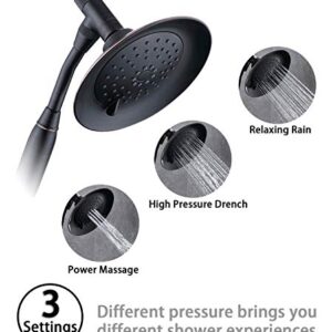 G-Promise Double Height Positioning Shower Head, High Pressure Shower Heads with Handheld Spray, Adjustable Metal Holder, Extra Long Stainless Steel Flexible Hose