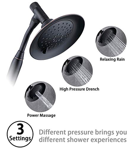 G-Promise Double Height Positioning Shower Head, High Pressure Shower Heads with Handheld Spray, Adjustable Metal Holder, Extra Long Stainless Steel Flexible Hose