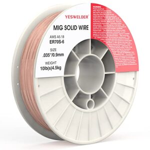 yeswelder er70s-6 .035-inch on 10-pound spool carbon steel mig solid strong abs plastic spool welding wire