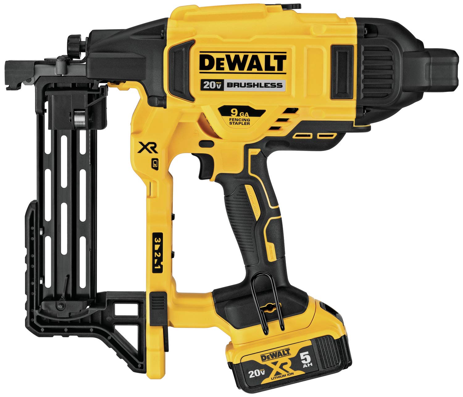 DEWALT 20V MAX* XR Crown Stapler, Cordless Fencing Kit, 9GA (DCFS950P2)