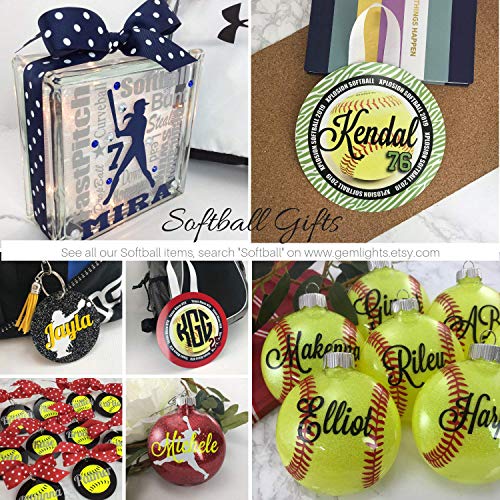 Softball Aluminum Bag Tag Personalized with Your Name