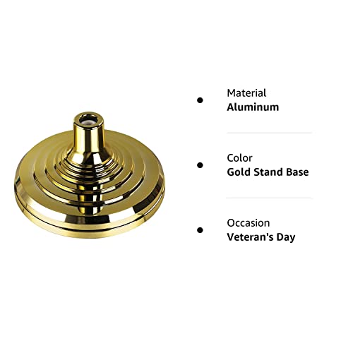 Jetlifee Floor Stand Base for Indoor Flagpole Flag Base, Gold Finish Long Lasting Plastic Base for Office Home, Compatible with 1.3 Inch, 1.1 Inch and 0.9 Inch Diameter Flag Pole