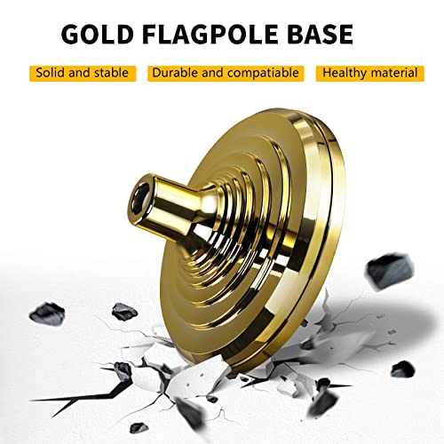 Jetlifee Floor Stand Base for Indoor Flagpole Flag Base, Gold Finish Long Lasting Plastic Base for Office Home, Compatible with 1.3 Inch, 1.1 Inch and 0.9 Inch Diameter Flag Pole