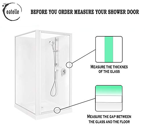 eatelle Frameless Shower Door Bottom Seal with Drip Rail - 1/2" (12mm) Thick Glass, 36" Long Sweep - Glass Door Seal Strip Ultra Clear Durable Polycarbonate Stop Shower Leaks