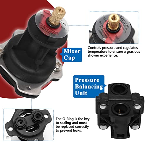 GP76851 Mixer Cap and Pressure Balancing Unit (Shower) Parts Cartridge Compatible with Kohler, Replacement for Rite-Temp and 1/2" Shower Valve GP500520 and GP77759 Parts After Market Replacement