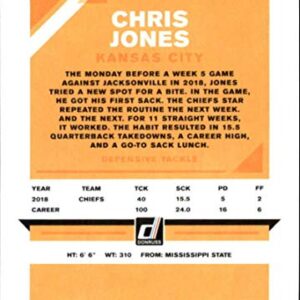 2019 Donruss Football #7 Chris Jones Kansas City Chiefs Official NFL Trading Card From Panini America