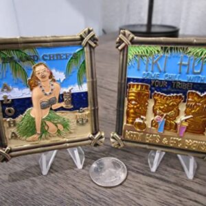 Navy Island Chief Tiki Hut Bar Hawaiian CPO USN Pin Up Girl Challenge Coin