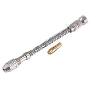 katur semi-automatic turbine drive precision hand drill handcrafts hole making tool wood spiral hand push drill chuck for micro twist bit jewelry tool 0.2-2mm silver