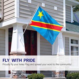 ANLEY Fly Breeze 3x5 Feet Democratic Republic of the Congo Flag - Vivid Color and Fade Proof - Canvas Header and Double Stitched - Congo-Kinshasa Flags Polyester with Brass Grommets 3 X 5 Ft