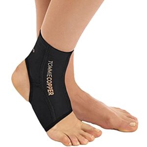 Tommie Copper Performance Compression Ankle Sleeve, Unisex, Men & Women, Breathable Extra Support Sleeve for Joint & Muscle Support - Black, Medium