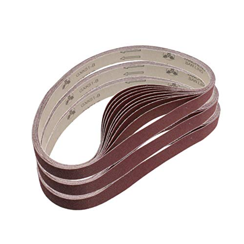 1 Inch x 30 Inch Sanding Belts, 3 Each of 320/400/600/800/1000 Fine Grits, Belt Sander Tool for Woodworking, Metal Polishing, 15 Pack Aluminum Oxide Sanding Belt