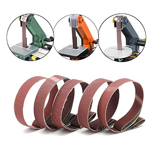 1 Inch x 30 Inch Sanding Belts, 3 Each of 320/400/600/800/1000 Fine Grits, Belt Sander Tool for Woodworking, Metal Polishing, 15 Pack Aluminum Oxide Sanding Belt