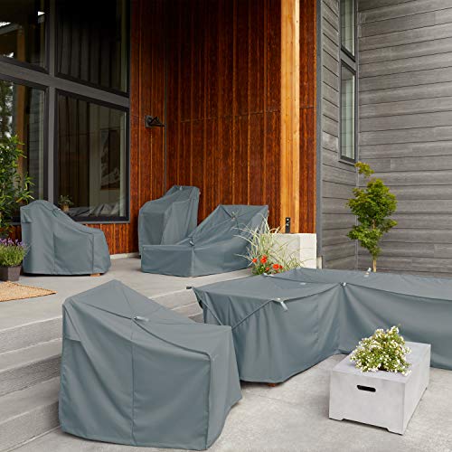 Classic Accessories Storigami Water-Resistant 104 Inch Easy Fold Patio Left-Facing Sectional Lounge Set Cover, Goat Tan, Patio Furniture Covers