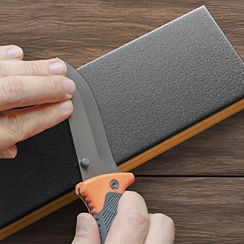 Sharp Pebble Complete Sharpening Stone Set- Dual Grit Whetstone 1000/6000 - Bamboo Leather Strop - Waterstone Knife Sharpener with Non Slip Bamboo Base, Angle Guide & Green Polishing/Honing Compound