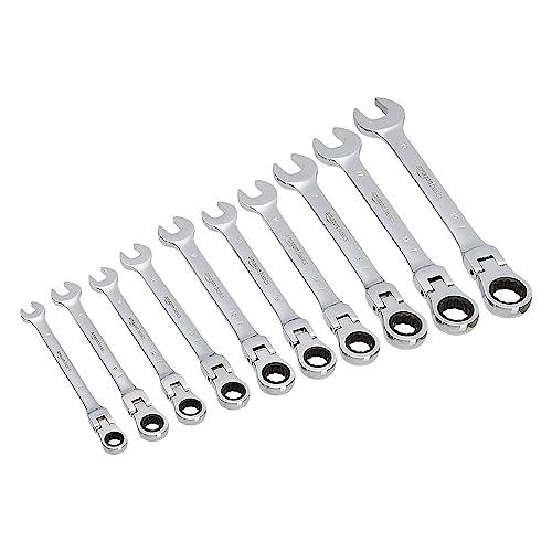 Amazon Basics Flexible Gear Ratcheting Wrench Set, 10 Pieces