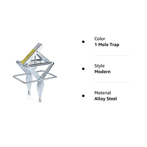 Garsum Mole Traps That Kill, EasySet Vole Gopher Trap for Lawns, Reusable Quick and Clean Kill,1 Eliminator Scissor Trap