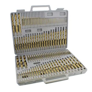 abn titanium drill bits set twist drill bit for metal drill bits sae standard 1/16-1/2 inch, a-z, 1-60 sizes - 115-piece