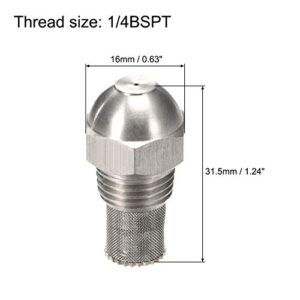 uxcell Mist Nozzle - 1/4BSPT 1mm Orifice Dia 304 Stainless Steel Fine Atomizing Spray Tip