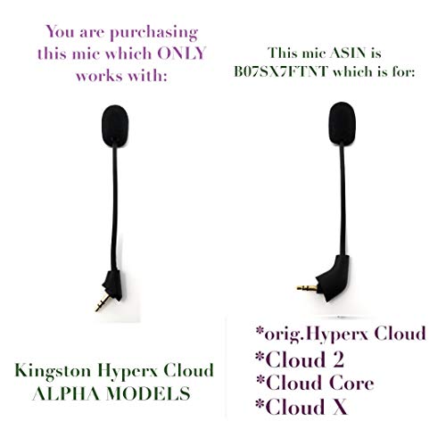 TNE Replacement Cloud Alpha Game Mic 3.5mm Microphone Boom only for Kingston HyperX Cloud Alpha/Cloud Alpha S Pro PS4 Xbox One Nintendo Switch Computer PC Gaming Headsets