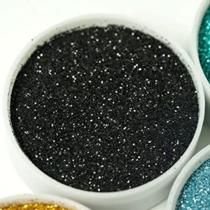 TABLECLOTHSFACTORY 1 Pound Black DIY Art & Craft Glitter Extra Fine with Shaker Bottle for Wedding Party Event Table Centerpieces Decor